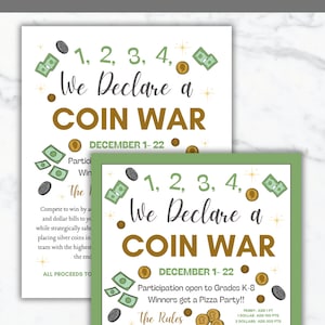 Company Coin War Flyer Template Office Coin War Fundraiser Editable ...