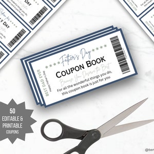 Fathers Day Coupon Book Last Minute Gift for Dad Printable Father's Day ...