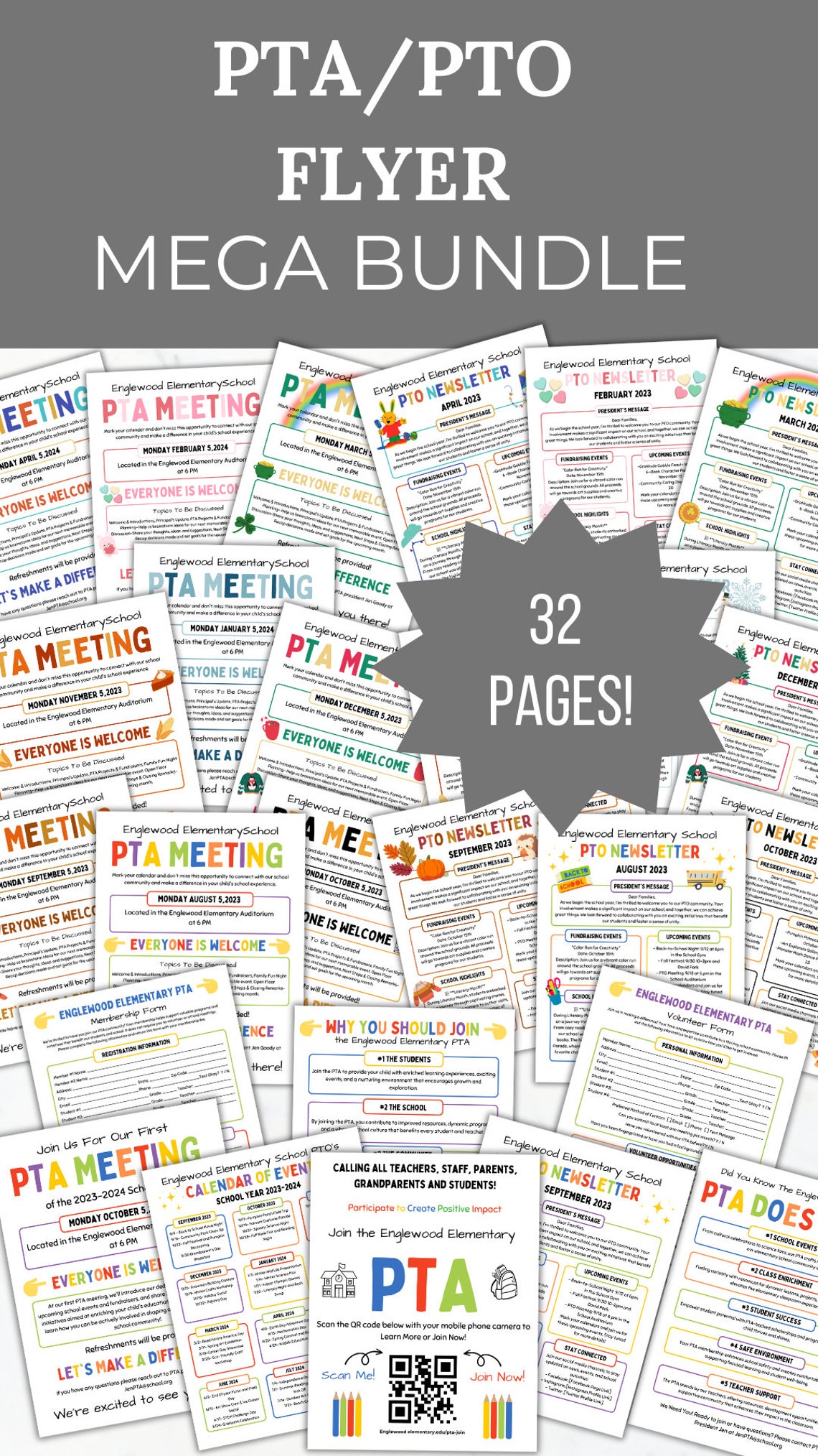 PTA Flyers Bundle Pto Template Pta Newsletter Flyer Editable - Etsy