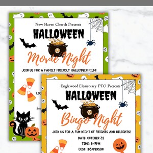 Halloween Bingo Night Flyer Invitation Template Halloween Movie ...
