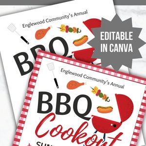 BBQ Cookout Flyer Template Neighborhood BBQ Party Poster Community ...