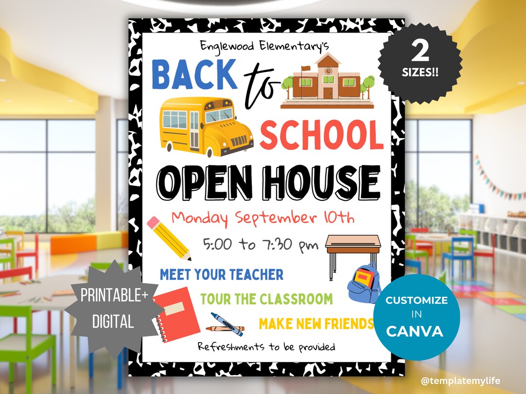 Back to School Open House Flyer Template Back to School Night ...