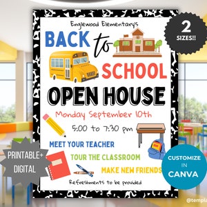 Back to School Open House Flyer Template Back to School Night ...