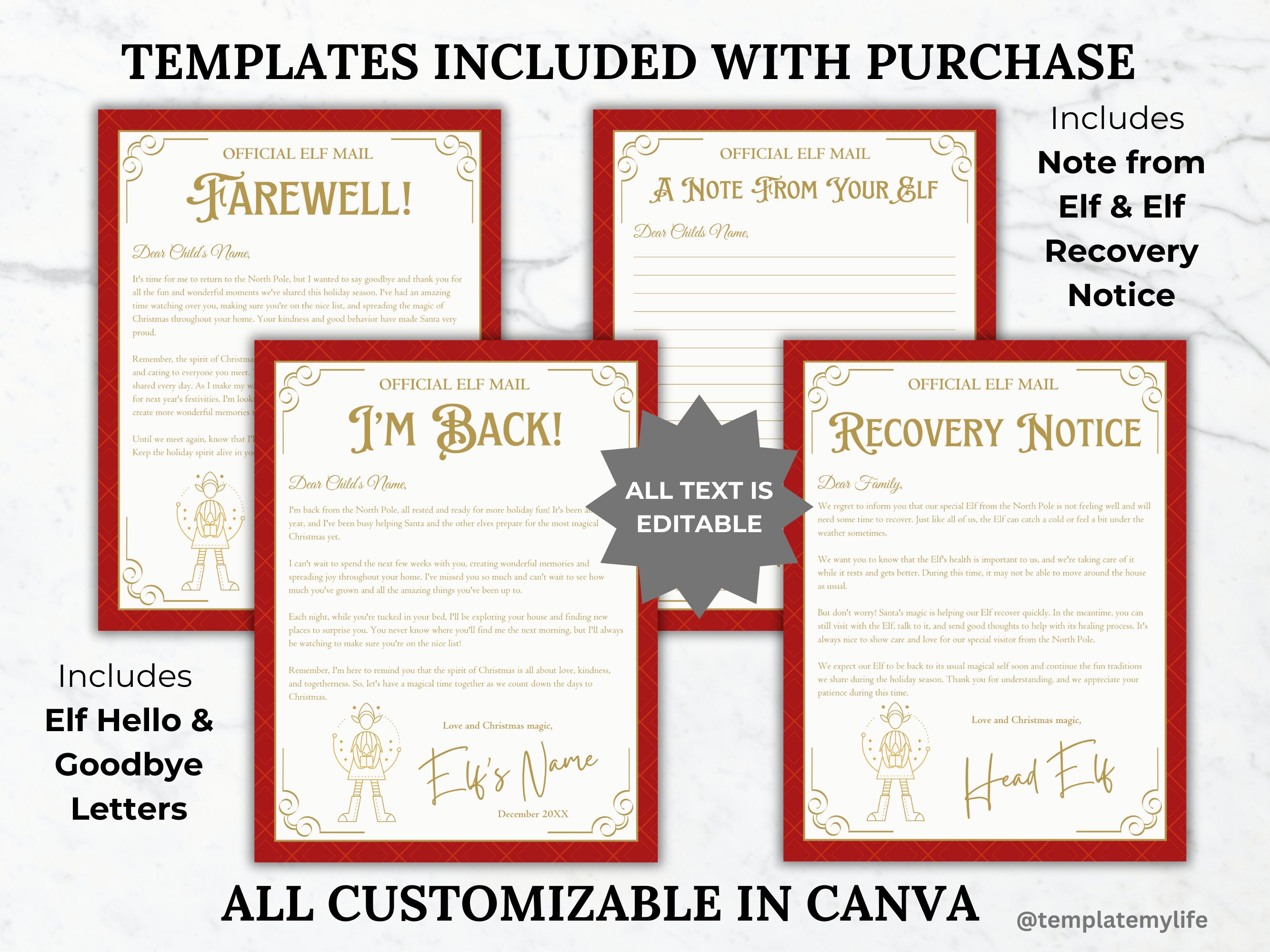 Elf Printable Bundle Welcome Letter Santa Nice List Certificate ...
