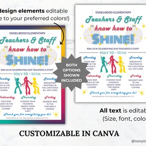 Disco Theme Teacher and Staff Appreciation Week Flyer PTA PTO Template ...