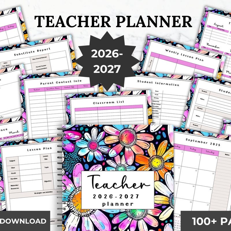 26 27 Teacher Planner - Etsy