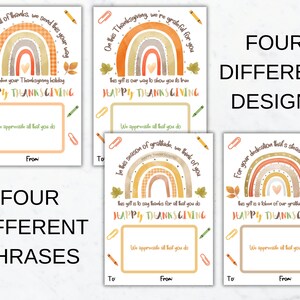 Thanksgiving Teacher Gift Card Holder Printable Teacher Holiday Gift ...