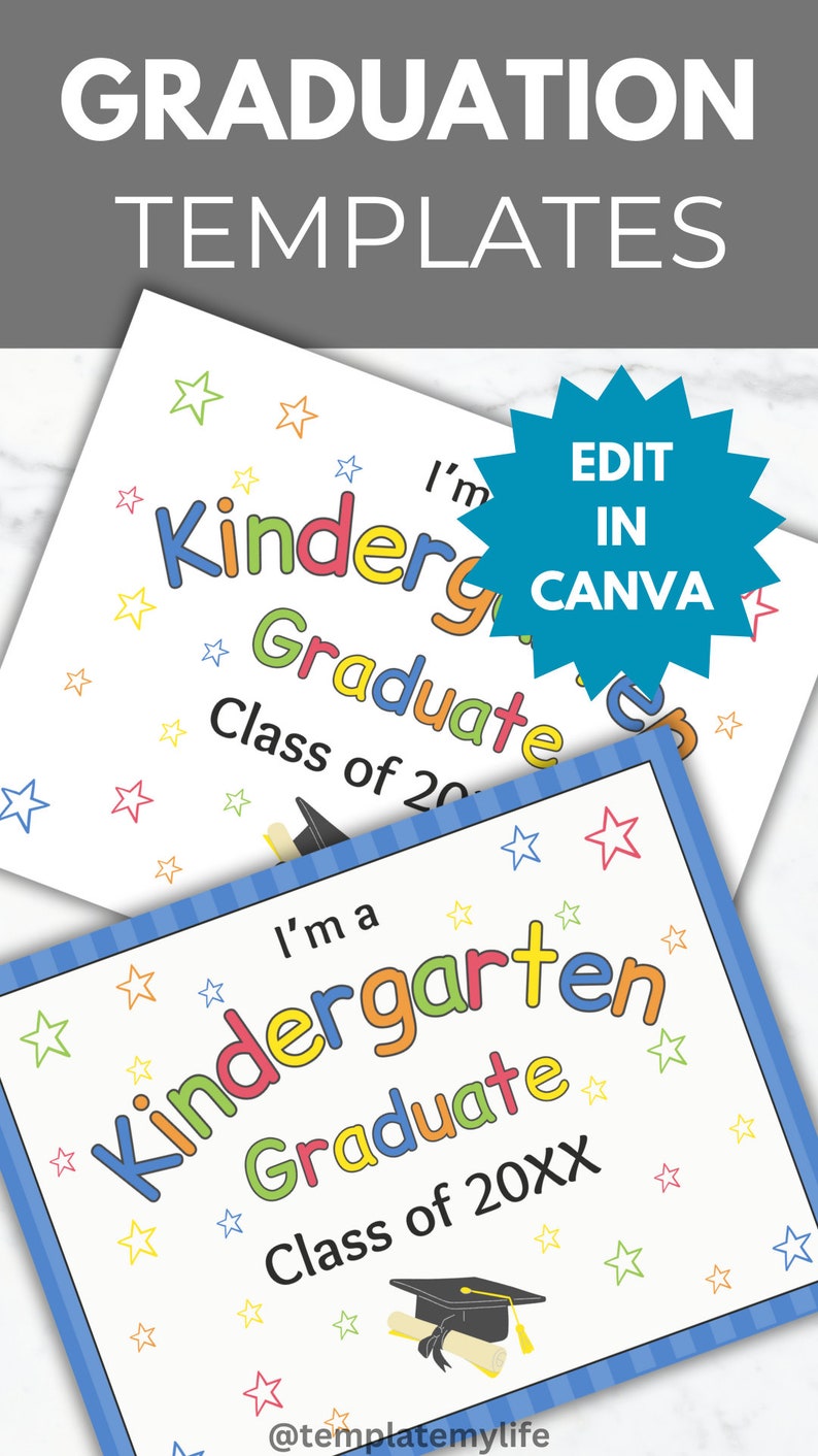Kindergarten Graduate Sign Printable Last Day of Kindergarten ...