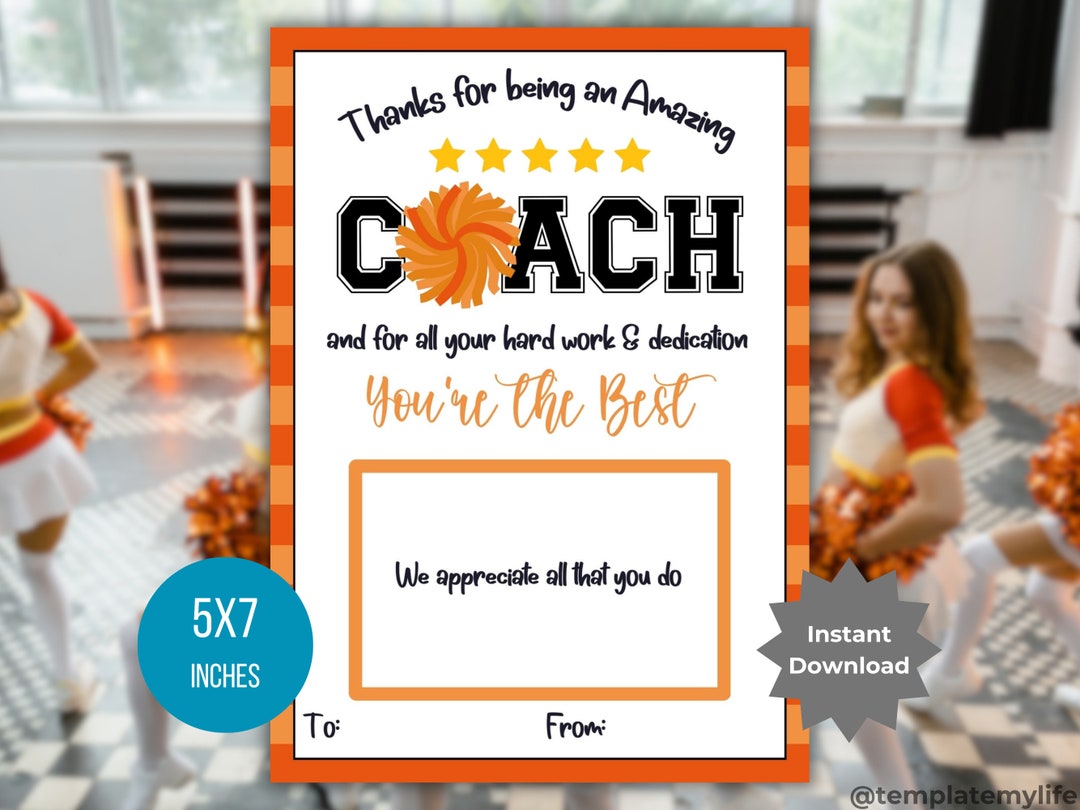 Thank You Gift Card Holder Printable for Coach Appreciation Gift ...