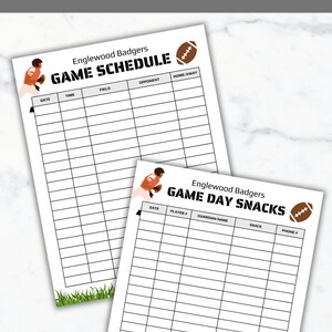 Football Game and Snack Schedule Template Bundle Football Snack Sign up ...