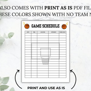 Basketball Game Schedule Template Basketball Sport Calendar Game Day ...
