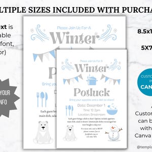 Winter Potluck Flyer Template Potluck Invitation Flyer Neighborhood ...