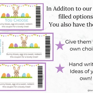 Easter Coupon Book for Kids Easter Bunny Gift Voucher Printable Kid ...