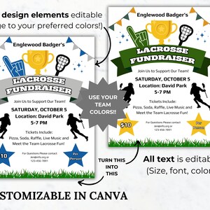Editable Lacrosse Fundraiser Flyer Template Club Lacrosse Team ...