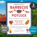 Barbecue Potluck Invitation Template Summer BBQ Potluck Invite Flyer ...