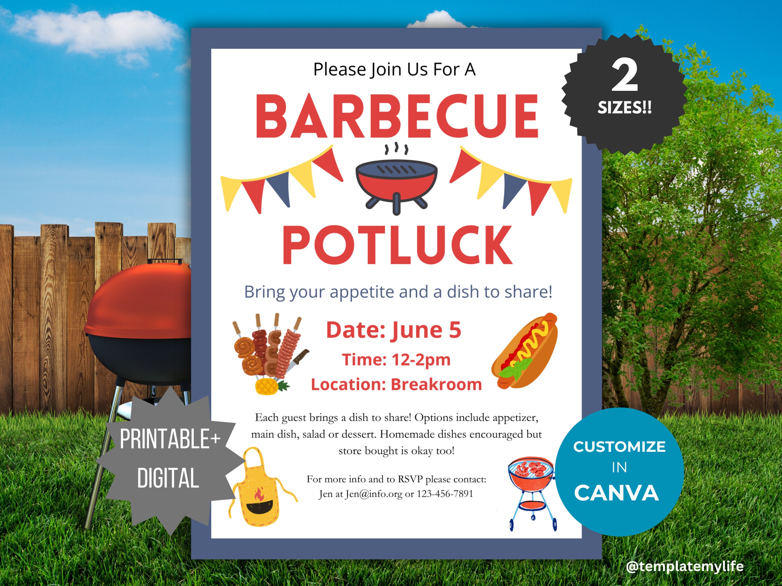 Potluck Bbq Invitation Templates Free, Printable, Customizable BBQ