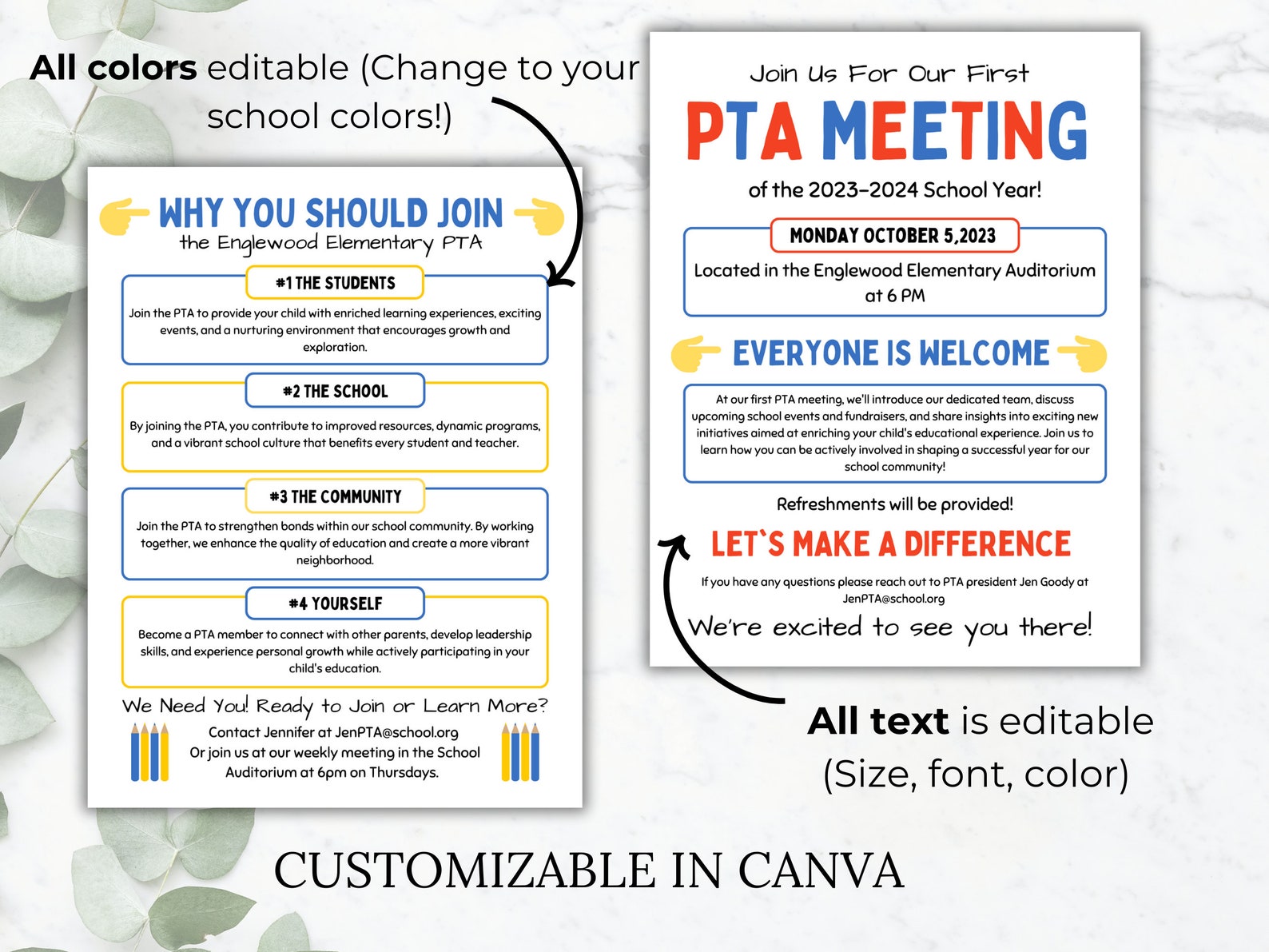 Editable PTA Flyer Bundle PTA Hand Out Templates Why Join the - Etsy