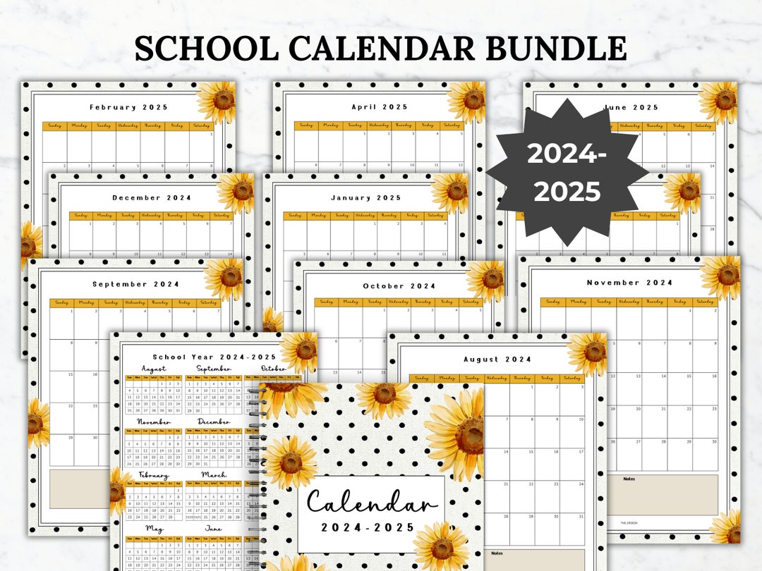 School Calendar Planner 2024-2025 Printable Monthly Calendar Back to ...