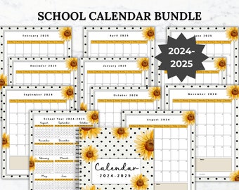 Academic Year Calendar 2024-2025 Homeschool Year at a Glance Printable ...