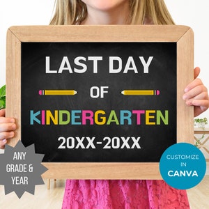 Editable Last Day of School Sign Template Chalkboard School Sign ...
