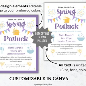 Spring Potluck Invitation Template Potluck Invite Flyer Spring Office ...