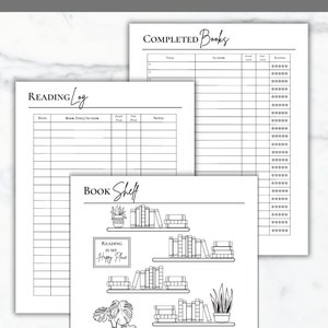 Reading Tracker Printable Bookshelf Reading Log Tracker Digital Book ...
