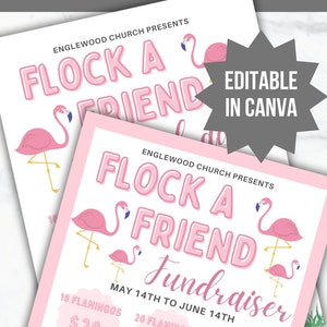 Flock a Friend Flyer Editable Flock My Yard Fundraiser Flyer PTA Printable School Event Template ...