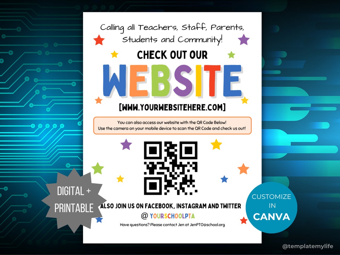 PTA PTO Website Flyer School Website Launch Announcement Template PTA ...