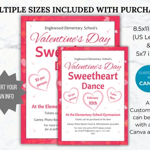 Valentine Dance Invite Flyer Valentine Day Sweetheart Dance Invitation ...