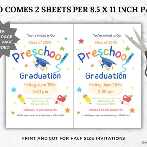 Preschool Graduation Invitation Template Elementary Graduation Ceremony ...