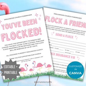 Flock My Yard Form and Notice Template Bundle Flock a Friend Printable ...