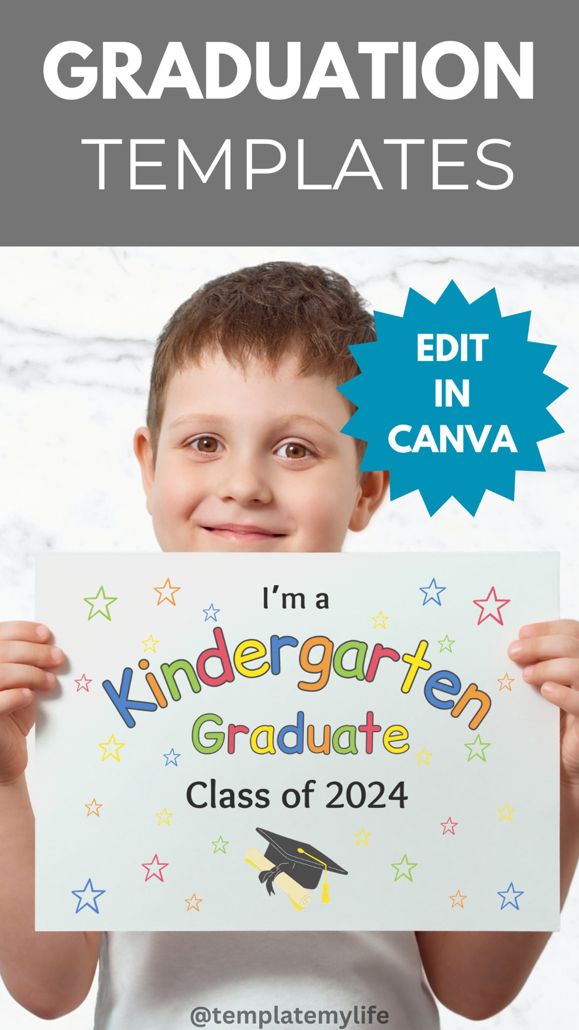 Editable Kindergarten Graduation Sign Template Last Day of School ...