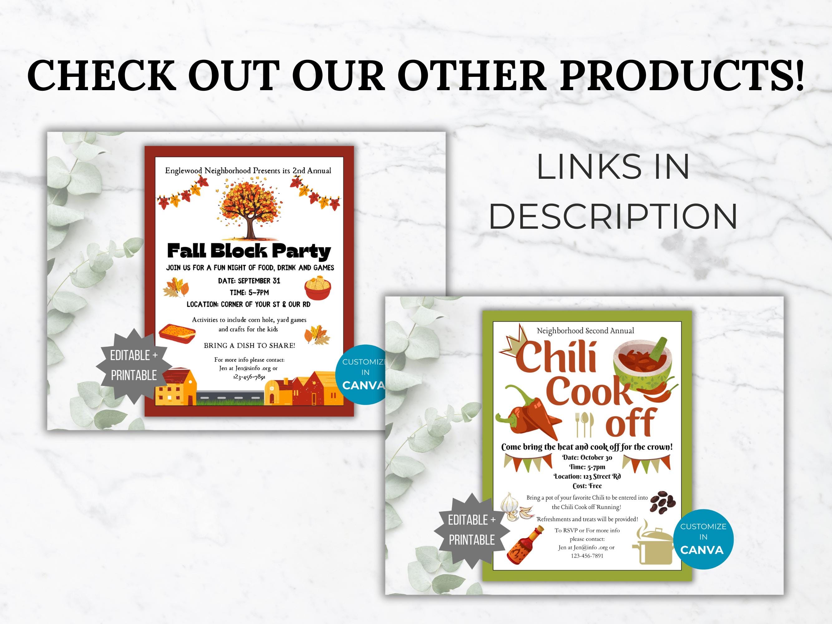 Autumn Potluck Flyer Template Potluck Invitation Flyer Neighborhood ...
