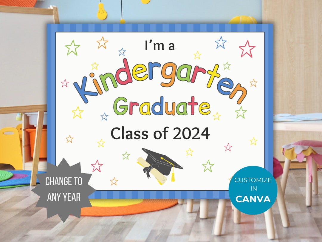 Editable Kindergarten Graduation Sign Template Last Day of School ...