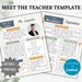 Meet the Teacher Editable Canva Template Class Newsletter - Etsy