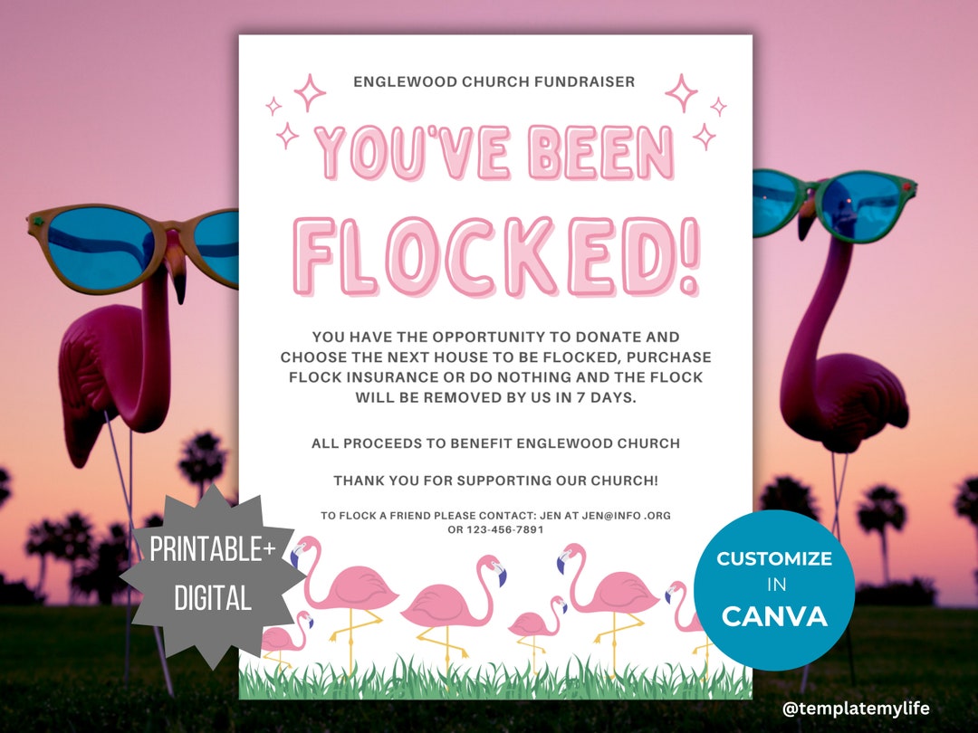 You've Been Flocked Notice Template Flock My Yard Editable Printable ...