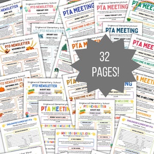PTO Flyers Bundle Pta Templates Pto Newsletter Flyer Editable Pto ...