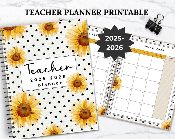 Teacher Planner 2025-2026 Printable Planner - Etsy