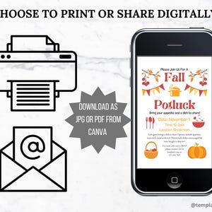 Autumn Potluck Flyer Template Potluck Invitation Flyer Neighborhood ...