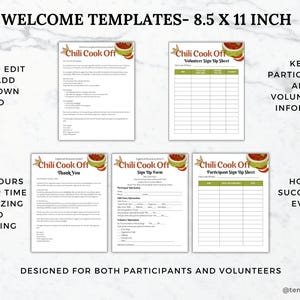 Chili Cook off Flyer Invitation Template PTO Bundle Neighborhood Fall ...