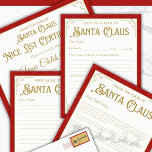 Letter From Santa Editable Nice List Certificate Template Christmas ...