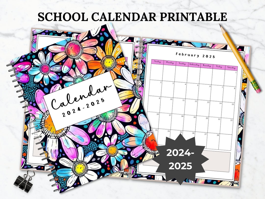 School Calendar Planner 2024-2025 Printable Monthly Calendar Back to ...