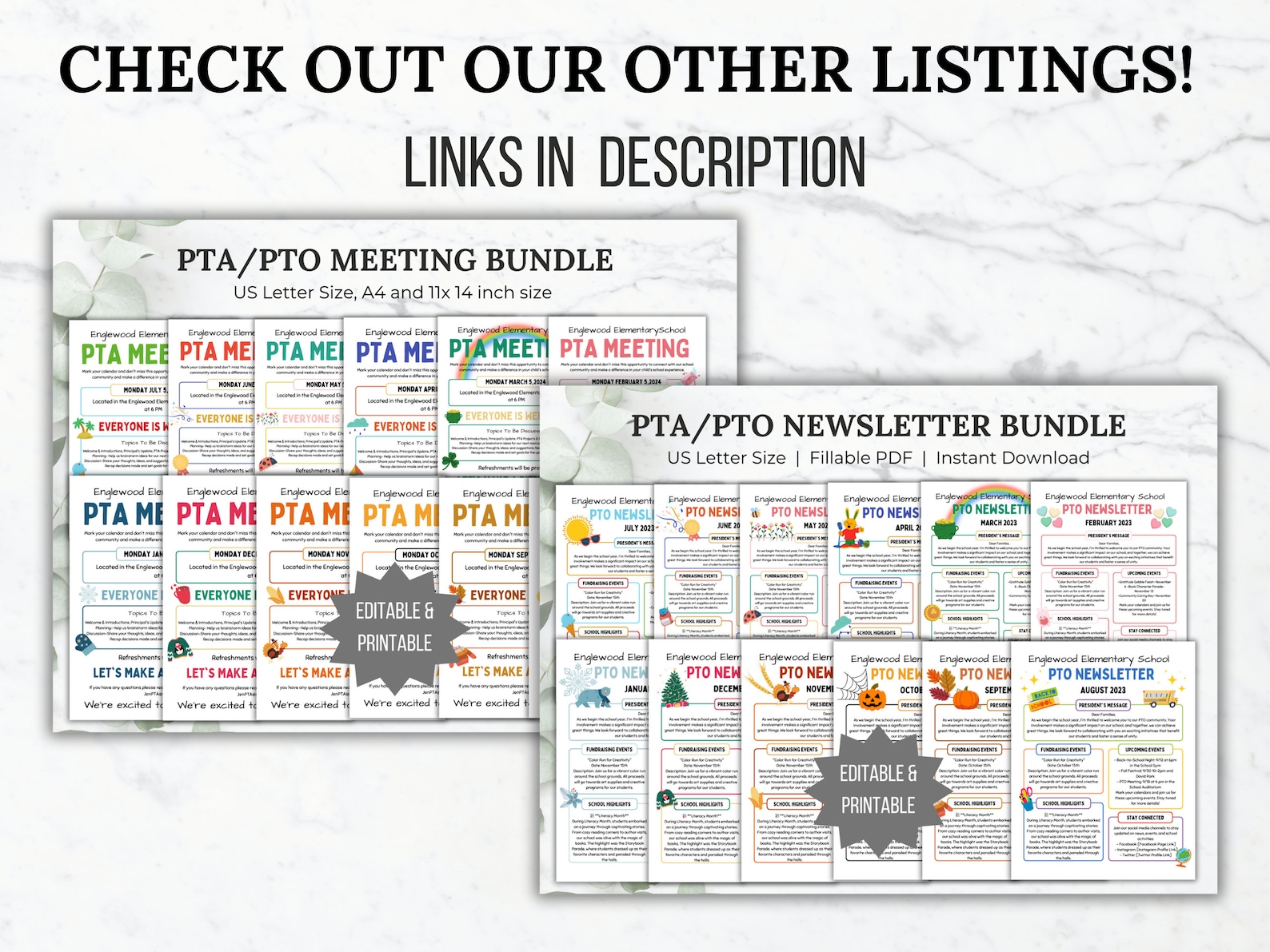 Winter PTA Meeting Flyer Printable PTO School Meeting Flyer Editable ...