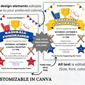 Editable Baseball Fundraiser Flyer Template School Baseball Team ...