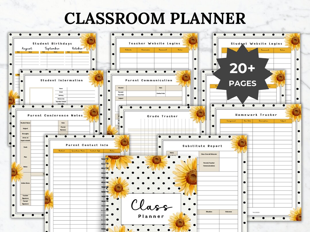 Class Organization Binder Printable Classroom Information Binder ...