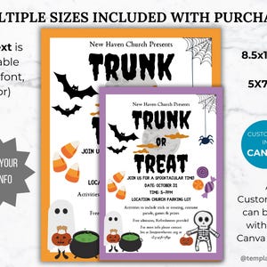 Trunk or Treat Flyer Invite Template Halloween Party Invitation ...