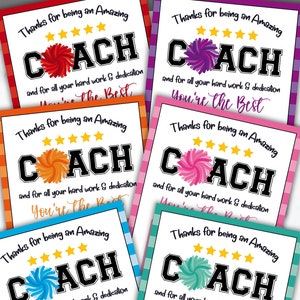 Coach End of Year Gift Card Holder Printable for Cheer Coach Gift ...