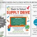 Editable School Supply Drive Flyer Template School Fundraiser Handout ...