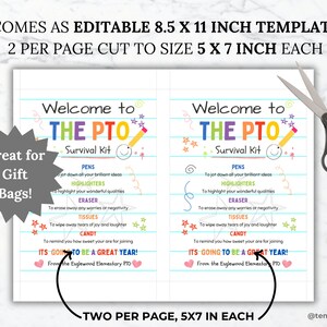 Welcome to the PTO Survival Kit Template Join the PTA Gift Bag ...