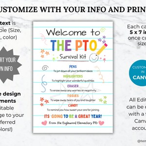 Welcome to the PTO Survival Kit Template Join the PTA Gift Bag ...